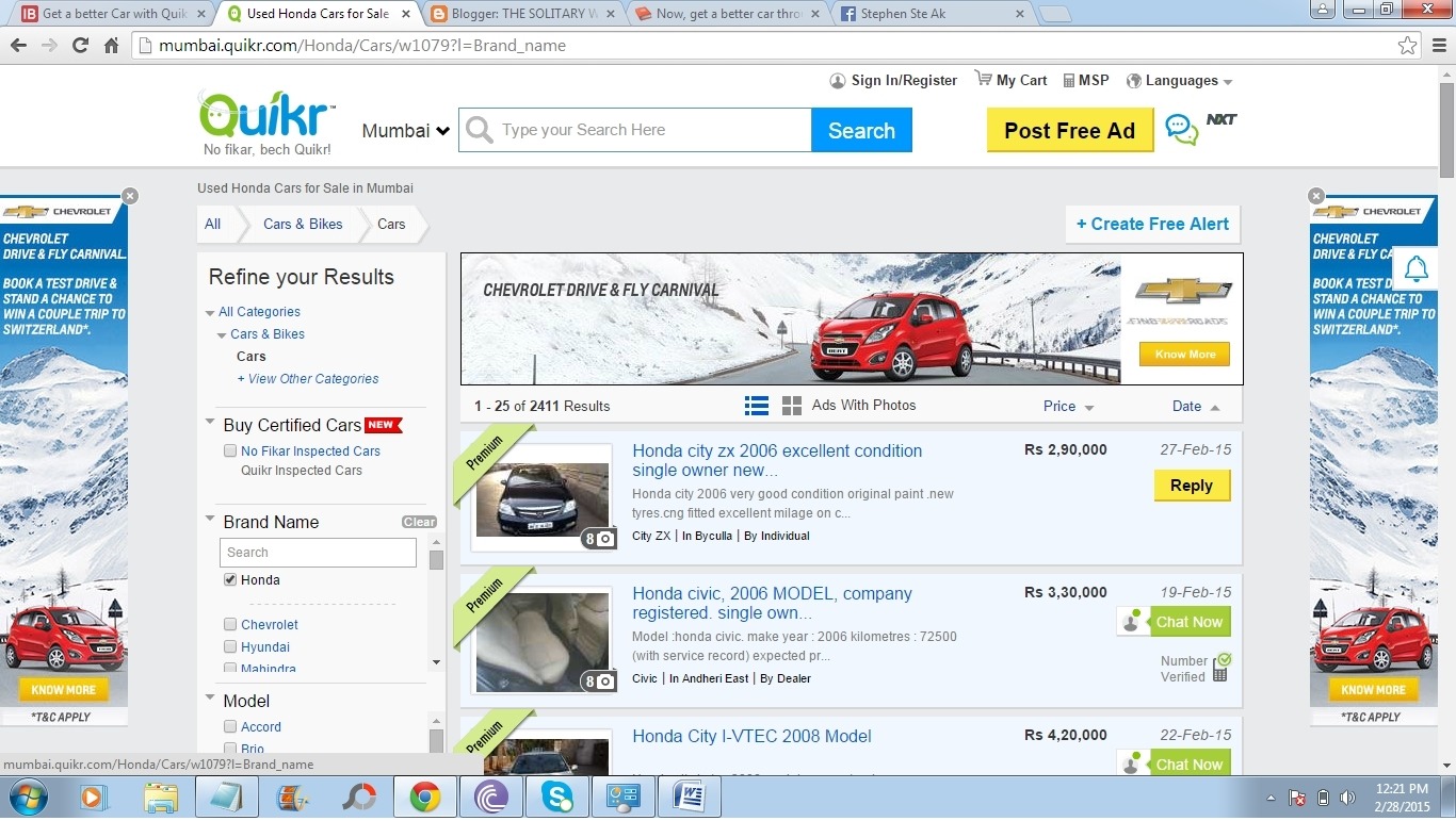 Now, get a better car through Quikr NXT! - The Solitary Writer